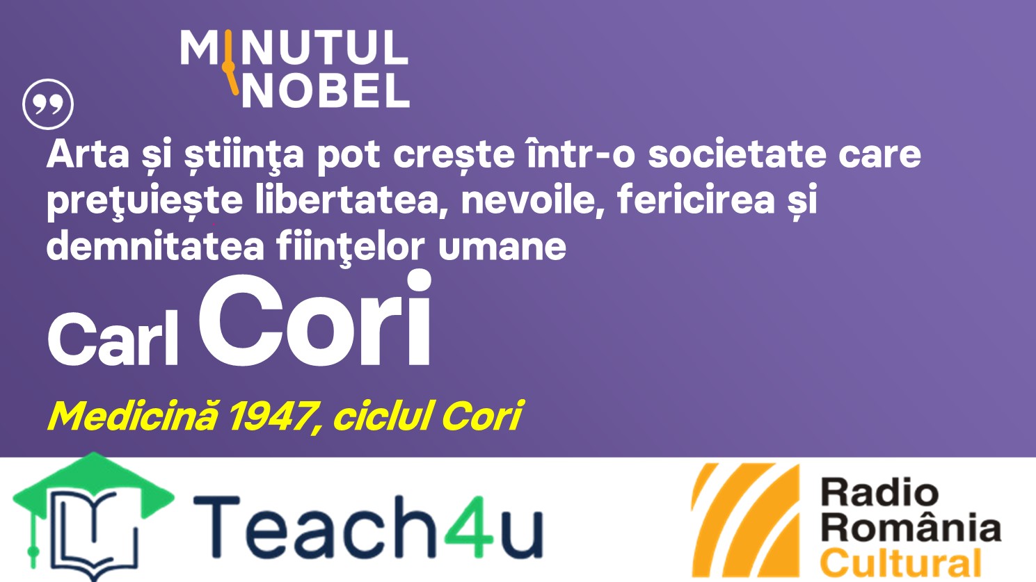 Minutul Nobel – Carl Cori | PODCAST - Radio România Oltenia-Craiova