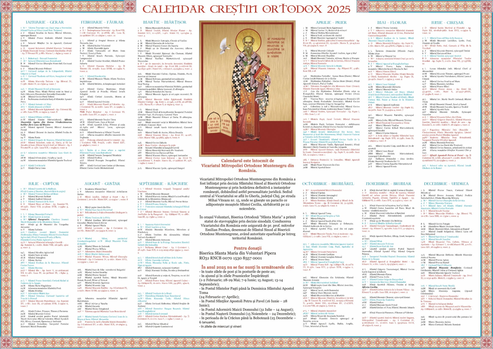 Calendar ortodox octombrie 2025 – sărbători importante și zile ...